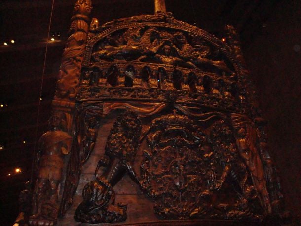 Tukholman matkakuvat - Vasa-laiva,koristeellisia yksityiskohtia. | Napsu